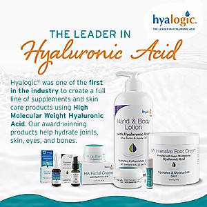 Hyalogic HA Lip Balm - Hyaluronic Acid & Organic, Natural Coconut Oil - Soothes Dry, Chapped Lips - Plumping, Moisturizing & Nourishing - Unflavored - Fragrance & Dye Free - 4.25g - 4 Sticks