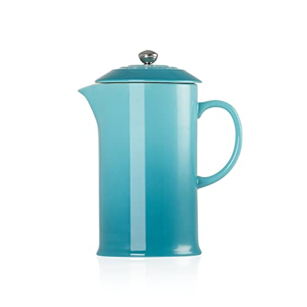 Le Creuset Stoneware Cafetiere with Metal Press, 750 ml-Teal, Ceramic, 17 x 11 x 22 cm