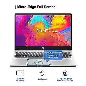 HP 2023 Newest Chromebook Laptop Student Business, 15.6" HD Display, 8GB RAM, 64GB eMMC, Quad-Core Intel Processor N200, Long Battery,Chrome OS, Bundle with JAWFOAL