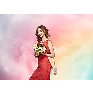 AIIKES 7X5FT Rainbow Cloud Birthday Backdrop Gradient Color Cloud Photography Backdrop Baby Shower Girl Birthday Cake Smash Wedding Party Decoration Photo Studio Props 12-420