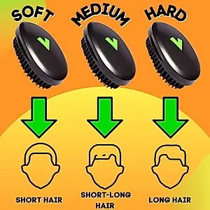 Veeta Superior Medium Wave Brush - Hair Brush for Men with 100% Synthetic Flex Bristles, Curved Design, and Protective Cover - Ideal for Short or Long Wavy Hair