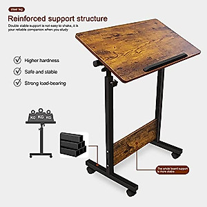 KOUPA Height Adjustable Mobile Standing Desk 16×24 in,360° Flip Desk Stand Desk Home Office Table Standing Desk for Small Space Offices,Easy to Assemble(Adjustable Height: 32in-47in)