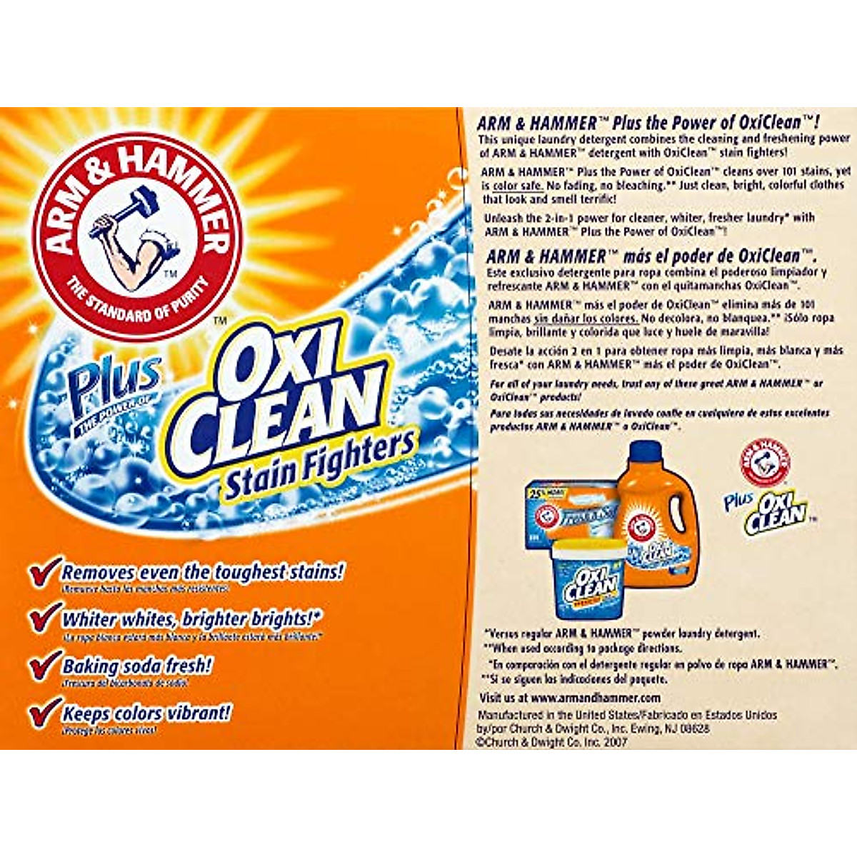 Arm & Hammer Plus OxiClean Powder Laundry Detergent, Fresh Scent, 45 Loads
