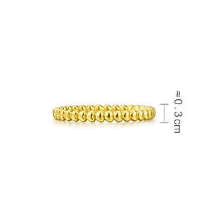 CHOW SANG SANG Let's Play 999 24K Solid Gold Stackable Heart-shaped beads Ring for Women 92295R (Our Size 15 / US 7)
