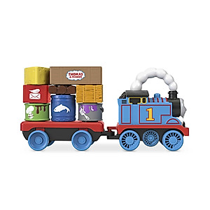 Thomas & Friends Wobble Cargo Stacker Train, Push-Along Engine with Stacking Blocks for Toddlers and Kids Ages 2 Years and up