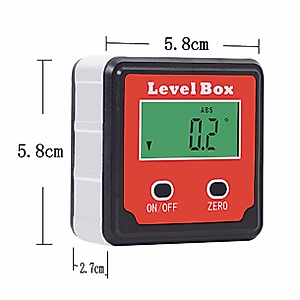 Beslands Backlight Digital Level Box Protractor Angle Finder Gauge Bevel Gage Inclinometer with Aluminium Framework Magnetic Base Saw Electronic Finding