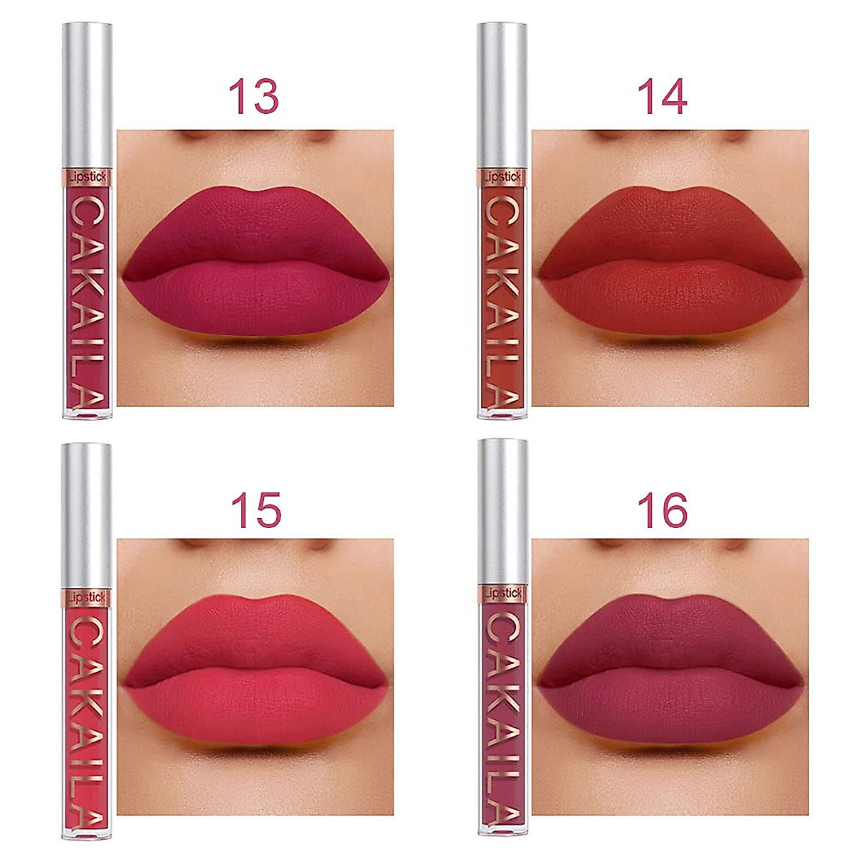 KARNAR 6 Pcs Lipstick Matte Liquid Lipstick Lipgloss Set for Women labiales mate 24 horas originales matte larga duracion 24 Deep Red Original 24 Hours Lipstick Lip Stain Long Lasting Waterproof.