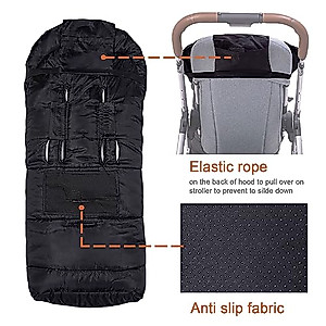 KZ Dotnz Winter Warm Stroller Footmuff, Waterproof Baby Stroller Bunting Bag, Centre and Botton Open for Easy in&Out, Universal Fit All Strollers, Pram