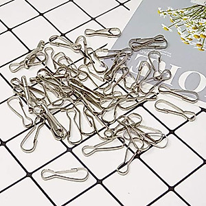 Honbay 50PCS 32mm 1 1/4" Metal Spring Hooks Snap Clips for Lanyard, Zipper Pull, ID Card, Key Chain, Plant Hanger, etc (32mm)