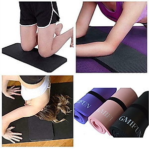 GMIFUN Small Yoga Knee Pad Cushion Extra Thick,Support for Knees, Head, Wrists and Elbows,Exercise Mini Mat with Strap and Carrier Bag Purple