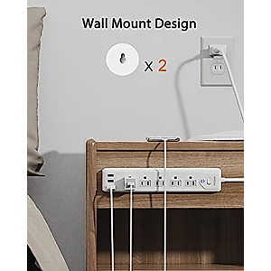 2 Prong Power Strip, WRXDMC 2 Prong to 3 Prong Outlet Adapter, 5ft Extension Cord with Polarized Plug, 1680J Surge Protector, 5 AC Outlets & 3 USB, Wall Mountable, Ideal for Non-Grounded Outlets