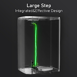 Arlopu 13.2+1.3 Gallon Step Trash Can, Stainless Steel Garbage Bin, Soft-Close Rubbish Bin with Removable Plastic Inner Bucket, Fingerprint-Proof, Lid Dustbin, for Kitchen Home (Black)