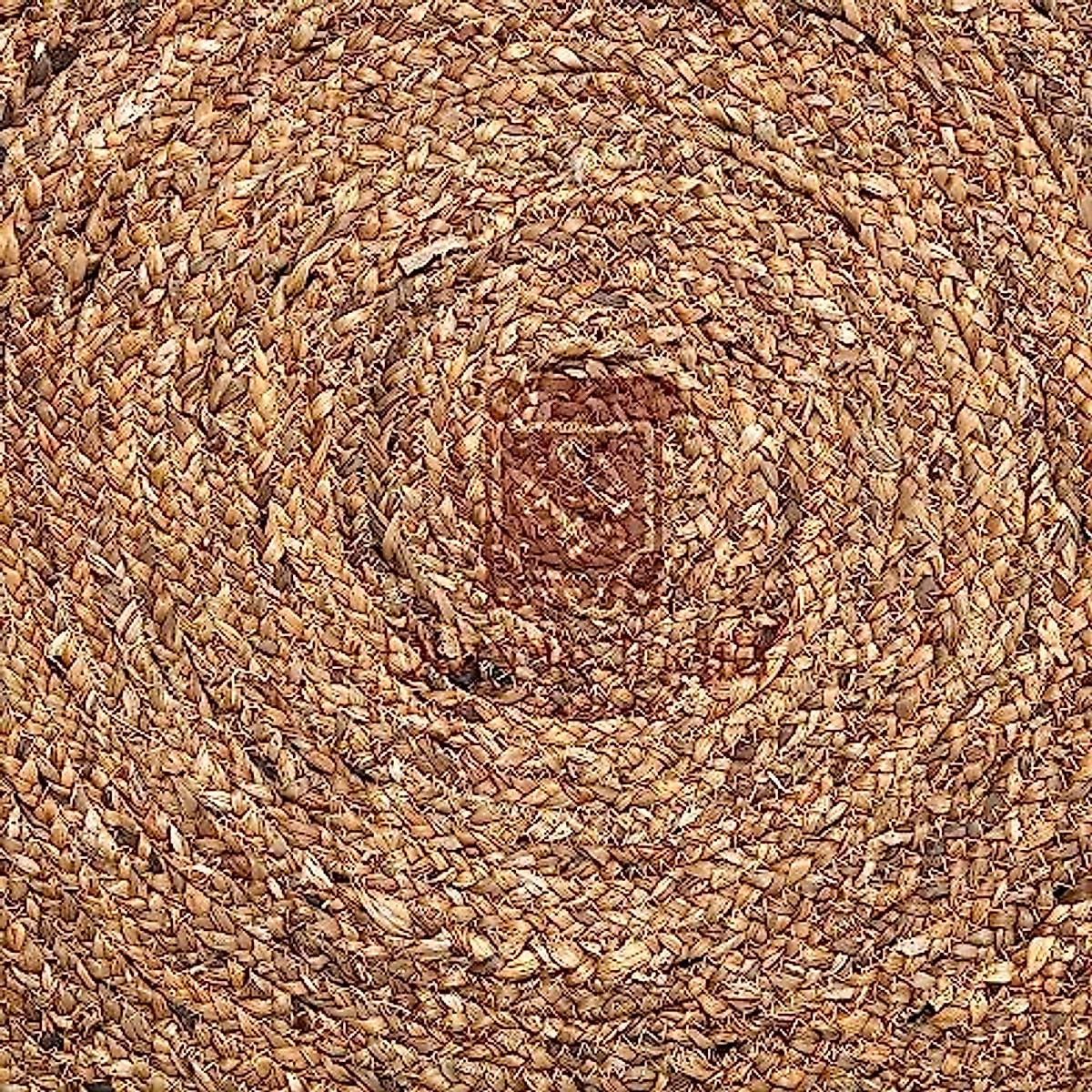 Durrie India 4 Ft. Natural Oak Brown Water Hyacinth Area Rug Round Braided Rustic Rug - Vintage Woven Rug - Water Hyacinth Rugs for Bedroom, Kitchen, Living Room, Farmhouse (4 Ft Round)