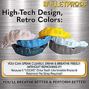 Bulletproof: World’s Thinnest & Most Breathable Mouth Guard is 3X Stronger! BJJ Flag Football Basketball Hockey Lacrosse Rugby Wrestling MMA Boxing Mouthguard Sports Braces Grinding Teeth Adult Youth