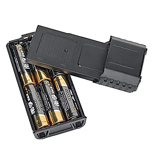 6xAA Battery Case Shell for Portable Baofeng UV-5R UV-5RA BF-F8HP UV-5R+,UV-5R+ Plus BF-F9 UV-5RTP Series Rechargeable Extended Baofeng Accessories Battery Two Way Transceiver Walkie Talkie