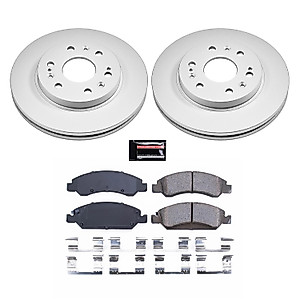 Power Stop CRK2069 Front Ceramic Brake Pads and Coated Brake Rotors Kit For Escalade XTS Chevy Avalance Express Silverado 1500 Suburban Tahoe GMC Sierra 1500 Yukon XL 1500 Yukon Denali