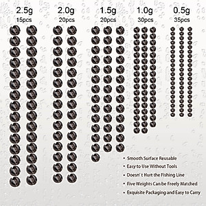 SANWEAL120PCS/200PCS Fishing Weights Sinkers - Premium Split ShotFishing Weights Sinkers - Round Removable Fishing Sinkers - 5/6 Sizes