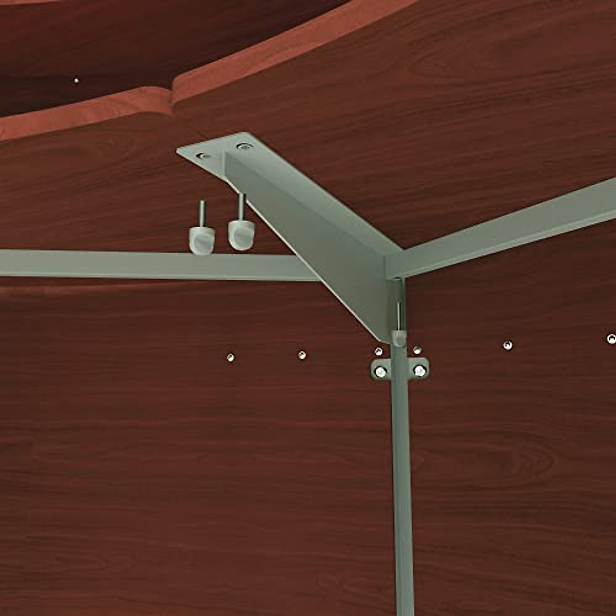 Linea Italia Curved Modern Office Desk Easy to Assembly 2 Panel Reception Counter for Lobby, Salon, 124" x 49", Cherry