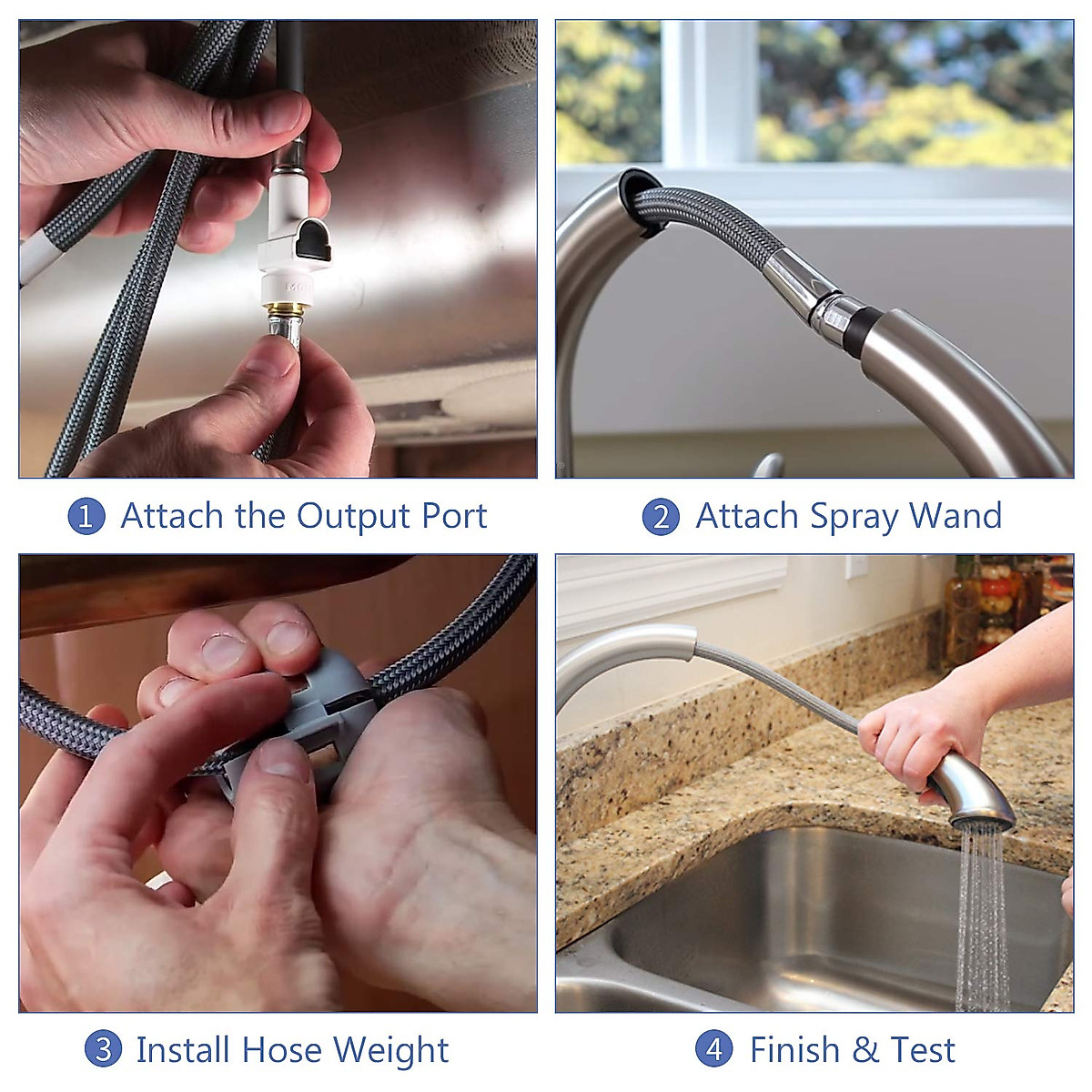 Replacement Hose kit for Moen Kitchen Faucets (Pullout 159560)