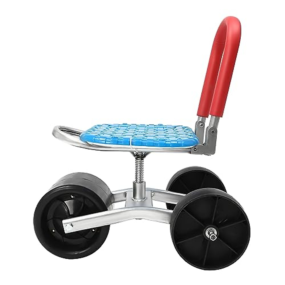 Garden Cart Rolling Stool with Wheels, Garden Cart with Seat and Wheels, Wheeled Garden Cart with Seat, Adjustable 360 Degree Swivel Seat, Stable Workseat Cart Adjustable Seat Height, Gardening Helper