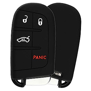 KeyGuardz Keyless Entry Remote Smart Key Fob Shell Cover Rubber Case for Chrysler 300 Dodge Challenger Charger Dart (Pack of 2)