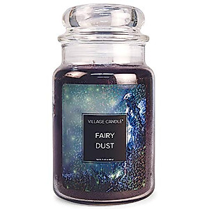 Village Candle Fairy Dust Large Glass Apothecary Jar Scented Candle, 21.25 oz, Purple