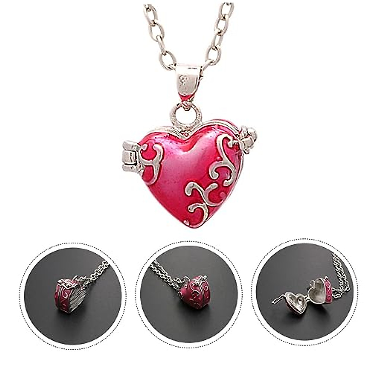 Garneck 3pcs Pets Pet Memorial Hair Locket Hollow Urn Cremation Jewelry Engraved Urn Necklace Ornament Container Ash Locket Remembrance Jewelry Memory Necklace Brass Decorate Copper