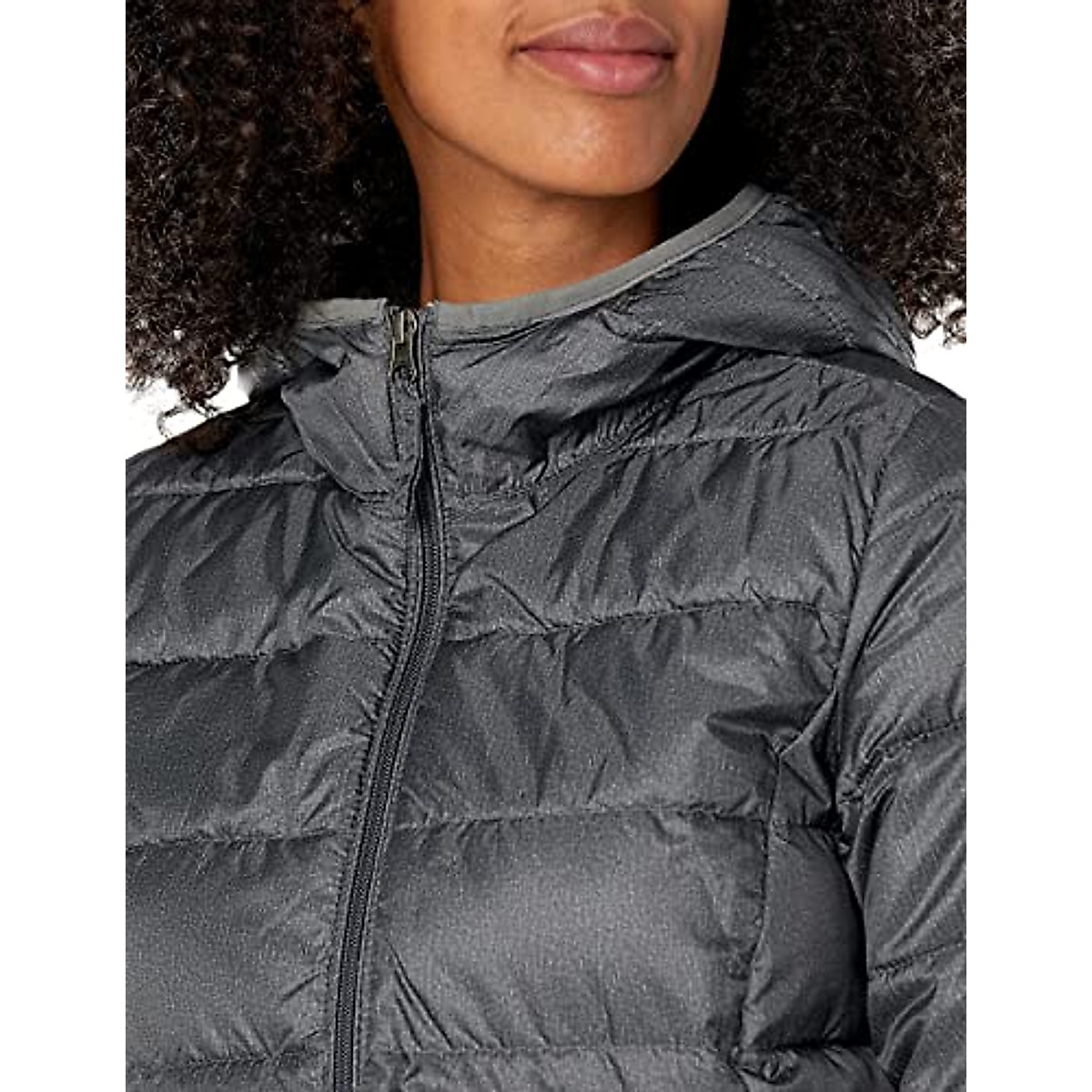 Amazon Essentials Women's Lightweight Water-Resistant Hooded Puffer Coat (Available in Plus Size), Charcoal Heather, X-Large