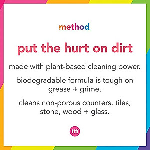 Method All-Purpose Cleaner Spray, Clementine, Plant-Based and Biodegradable Formula Perfect for Most Counters, Tiles, Stone, and More, 28 oz Spray Bottles, (Pack of 2)