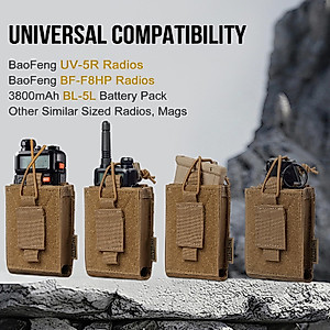 OneTigris Radio Holster for BaoFeng UV-5R BF-F8HP Nylon MOLLE Pouch for Walkie Talkie