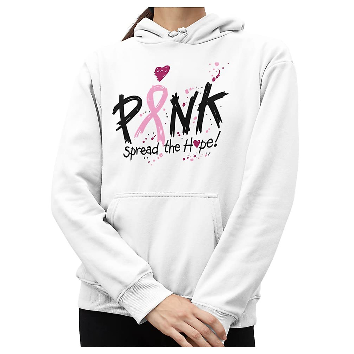 Tstars Pink October Cancer Awareness Pink Spread The Hope Unisex Hoodie XX-Large White