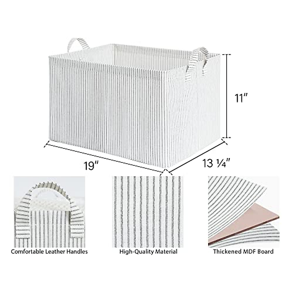 StorageWorks 45L Extra Large Fabric Storage Bins with Fabric Handles 2 pack, Decorative Storage Boxes, Storage Basket With Lid And Handles 2 pack