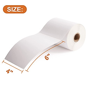 Immuson 4 x 6 Thermal Shipping Labels Roll, 6 Rolls, Compatible with Zebra, Rollo, Munbyn, Phomemo Thermal Printers, Permanent Adhesive, White Mailing Labels, 250 Labels per Roll, 1500 Labels