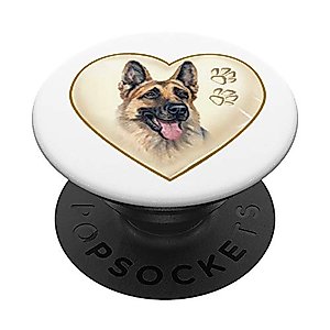 Dog, Pet, German Shepherd, Puppy, Heart, Paws, Pop-Socket PopSockets PopGrip: Swappable Grip for Phones & Tablets