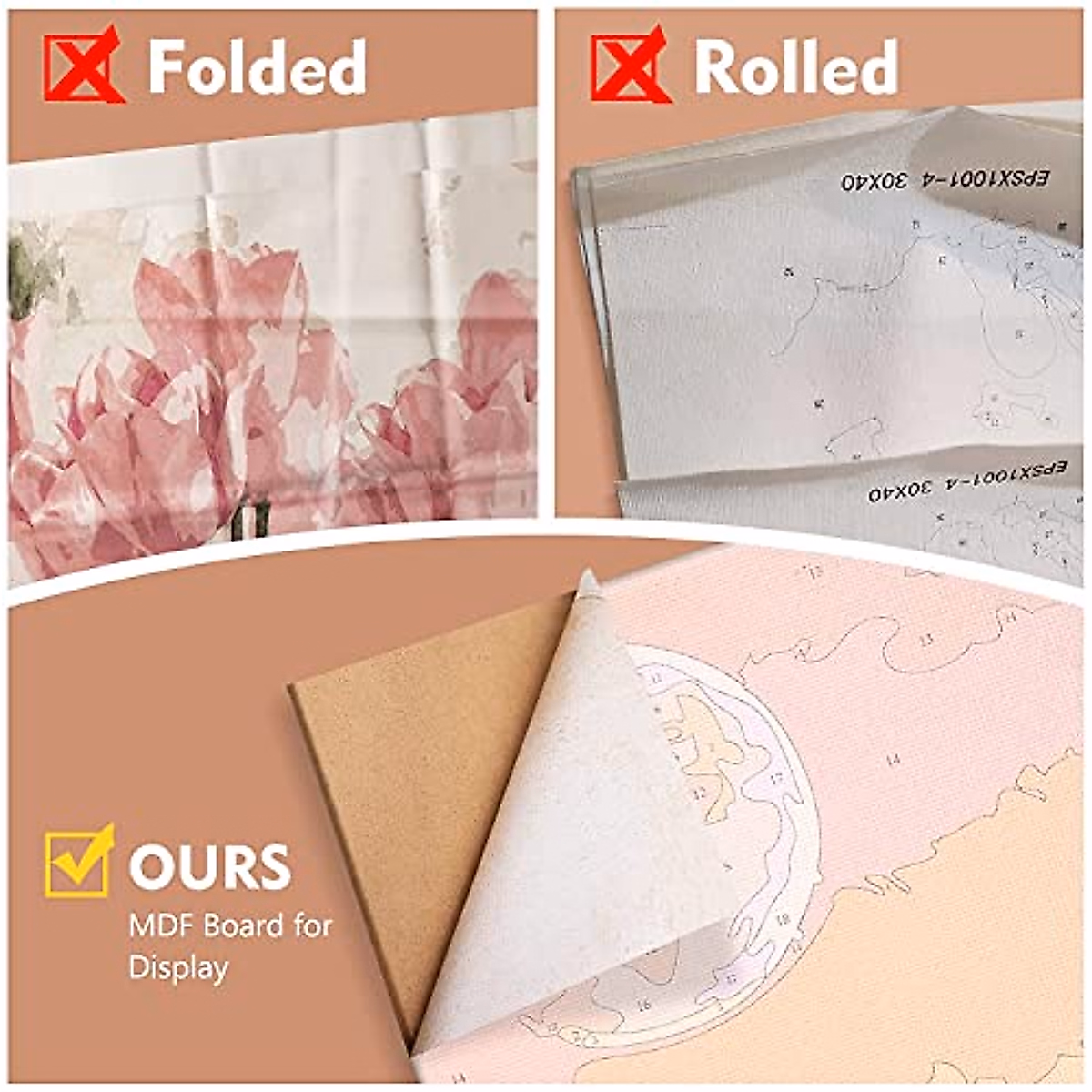 Magicfly 3 Pack Paint by Number for Adults Beginner, Moon Lake Landscape DIY Painting by Number Kit, Easy Acrylic Paint by Numbers on Canvas, 9x12 Inch, Include 10 Multi-Sized Brushes