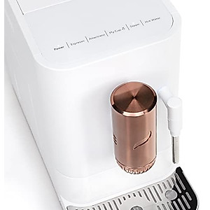 Café Affetto Automatic Espresso Machine + Milk Frother | Built-In & Adjustable Espresso Bean Grinder | One-Touch Brew in 90 Seconds | Matte White, 1.2 Liter, (C7CEBBS4RW3)