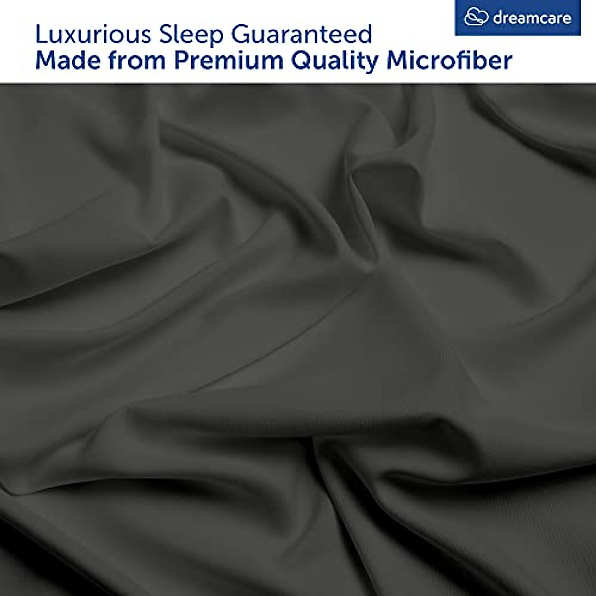 DREAMCARE Twin XL Sheets - Cooling Bed Sheets - 4pcs Set - XL Twin Sheet Set - Twin XL Fitted Sheet - Extra Long Twin Sheets Soft & Long Lasting 100% Fine Brushed Polyester with Side Pocket - Gray