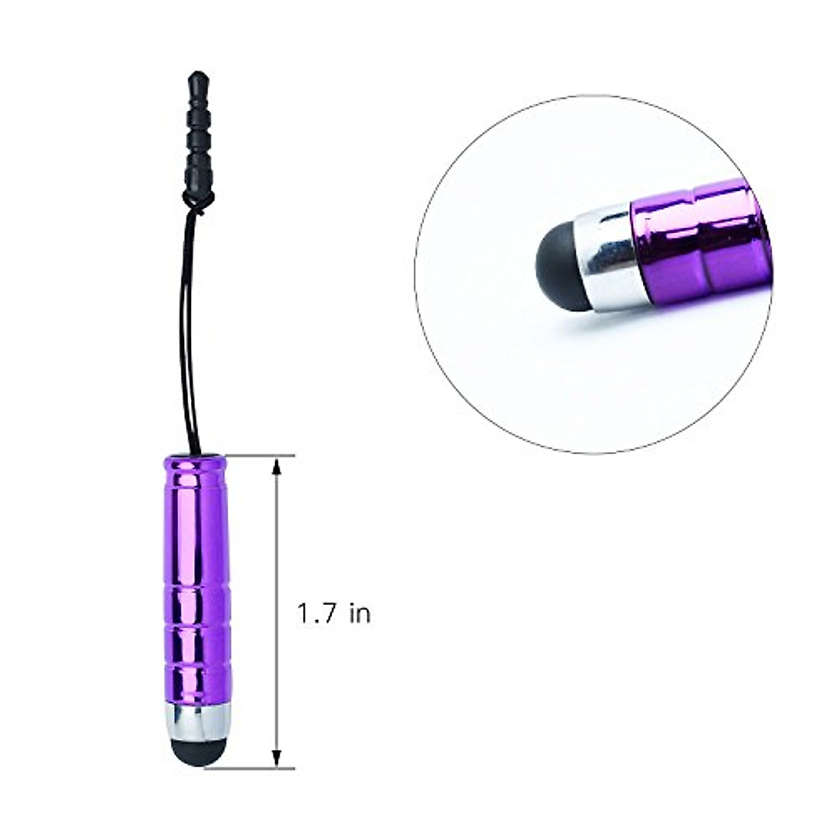 homEdge Universal Stylus Pen in Bulk, Set of 20 Packs Portable Stylus Pens with 3.5mm Jack, Compatible with All Device with Capacitive Touch Screen – 10 Color