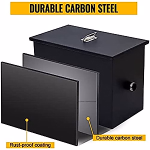 Commercial 8-70 LB Grease Trap 4-35 GPM Per Minute, Top Inlet For Restaurant Kitchen Tools,20 LB