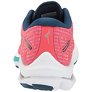 Mizuno Women's Wave Rider 25 WAVEKNIT™ | neutral Support Running Shoe |Eco Friendly Materials | Waveknit- Cayenne/Phlox Pink | US 8.5