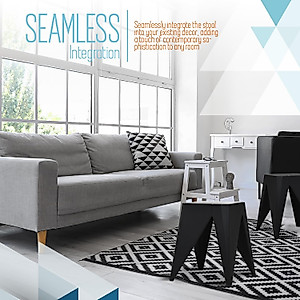 ISL Furnishings InterSpaceLiving Zuho Multi-Use Stool (4, Black)