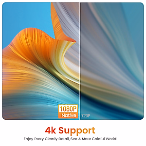 HAPPRUN Projector, 5G WiFi Bluetooth Projector, Native 1080P Portable Projector with Screen and Bag, Support 4K, Zoom, 300" Outdoor Movie Projector Compatible with iOS/Android/TV Stick/PS5