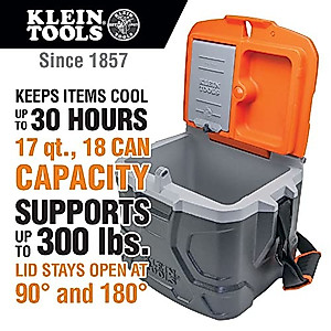 Klein Tools 55600 Work Cooler, 17-Quart Lunch Box & Camco Large Currituck Reusable Freezer Cold Pack for Coolers and Lunch Boxes These Cool Ice Packs, Blue