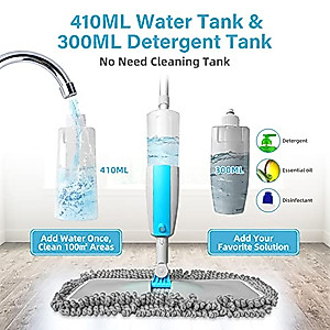 DDSNTY Mops,Microfiber Spray Mops for Floor Cleaning,Dust Cleaning Mop,Kitchen Dry & Wet Mop with 410ML&300ML Refillable Bottle 4 Reusable Washable Pads for Hardwood Laminate Wood Tiles Floor