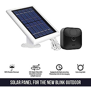 Wasserstein Solar Panel with Internal Battery Compatible with Blink Outdoor & Blink XT2/XT Camera (1-Pack, White)