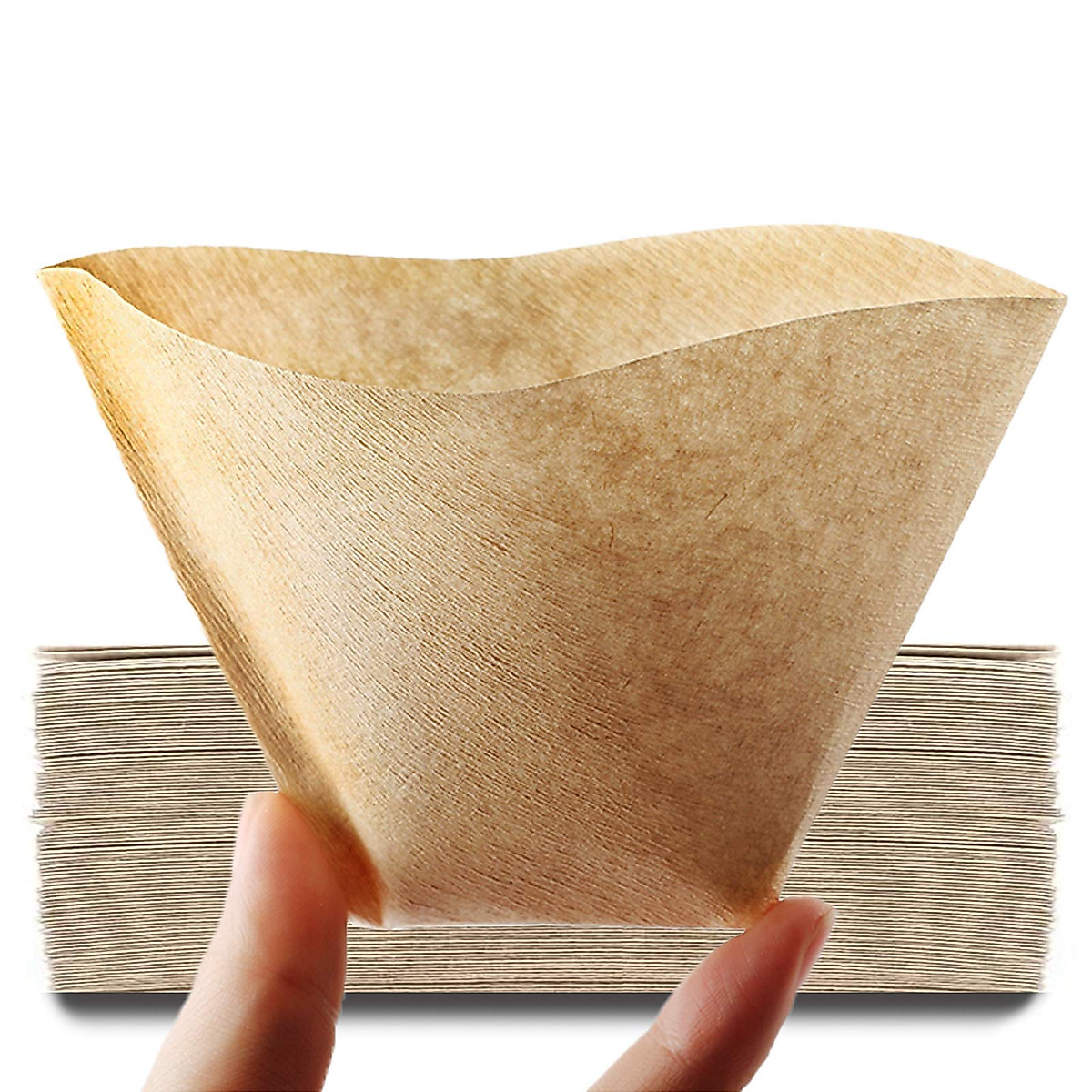 Coffee Filter #1, Disposable Coffee Filter Paper Natural Brown Cone Coffee Filters Unbleached U Shape Fit for Pour Over Coffee Cup, Coffee Maker(Brews 1-2 Cups,100 Count)