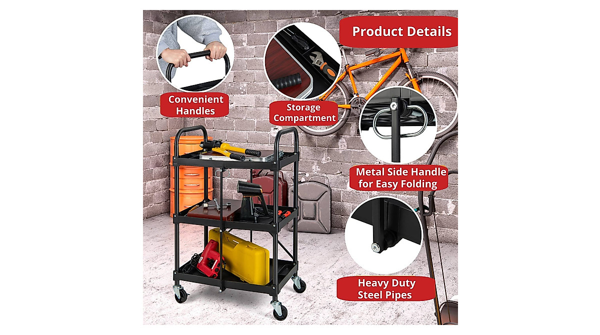 IRONMAX Folding Tool Cart - Versatile & Heavy Duty