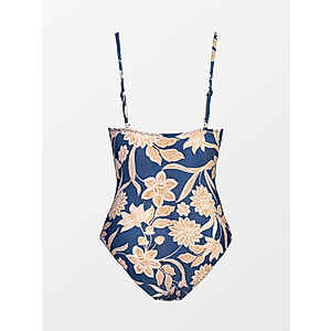 CUPSHE Women One Piece Swimsuit Bathing Suits Paisley Print Deep V Neck Tummy Control Low Back Adjustable Straps