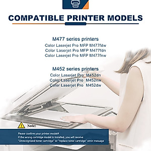 Ankink Compatible Toner Cartridge Replacement for HP 410A for Color Laserjet Pro MFP M477fnw,M477fdw,M452dn,Color Laserjet Pro M477 M452 Series,CF410A,4 Pack