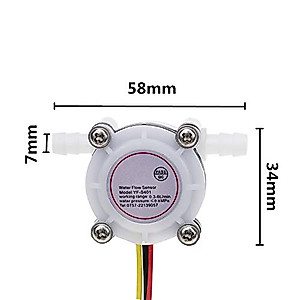 Water Flow Sensor 0.3-6L/min Switch Meter Flowmeter Counter Sensor Water Control 1/4" 1.75MPa DIY Kit